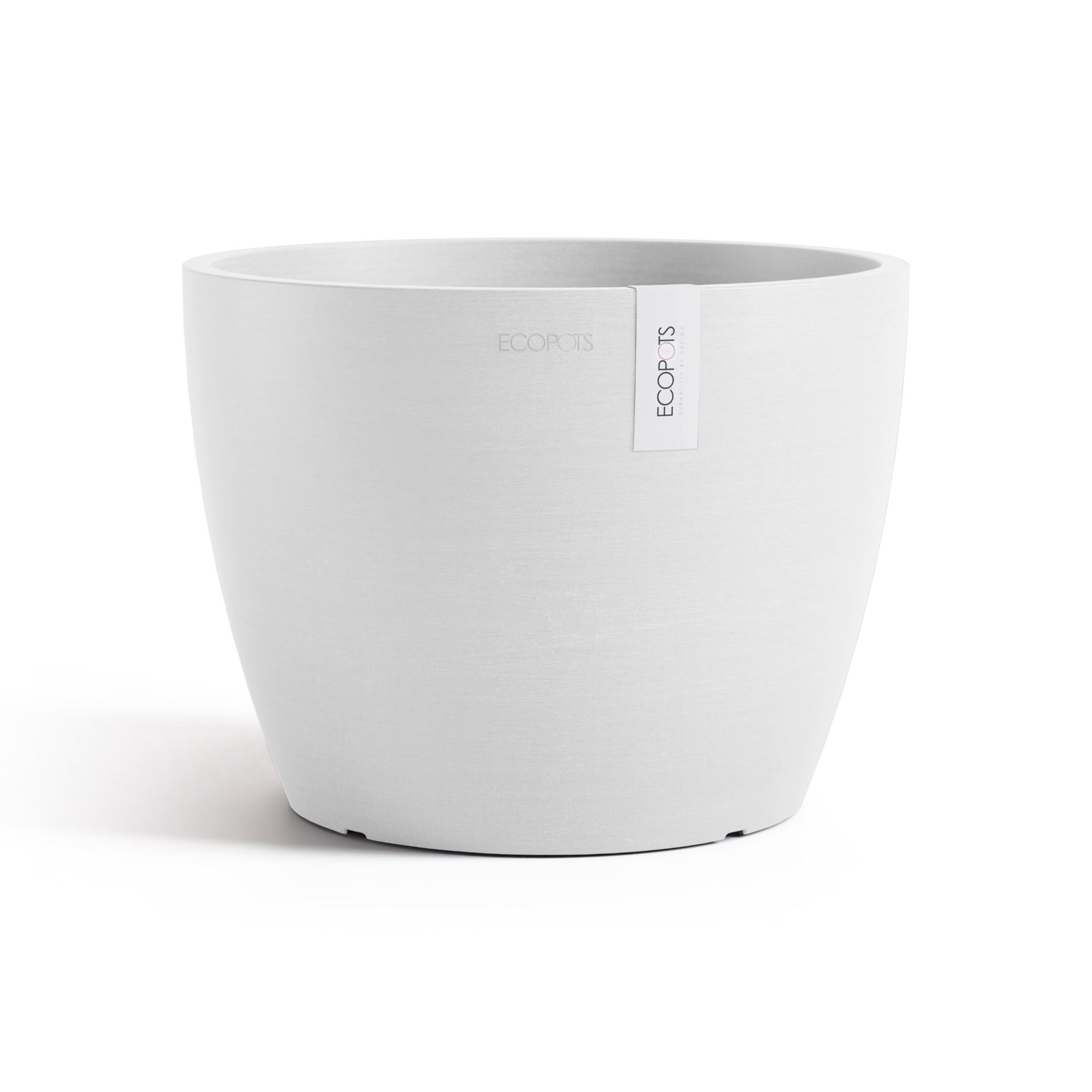 Ecopots bloempot Stockholm 24 - Rond - Pure White - Diameter 23,3 x H17 ...