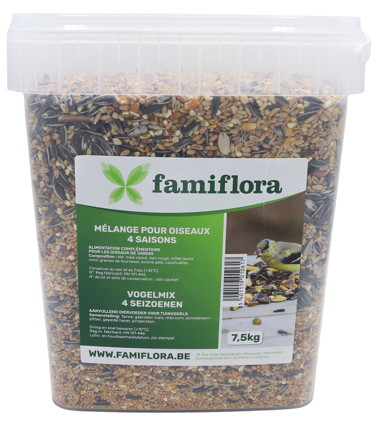 Famiflora Bird Mix 4 Seasons - 7.5 kg - Bucket - Complete and nutritious