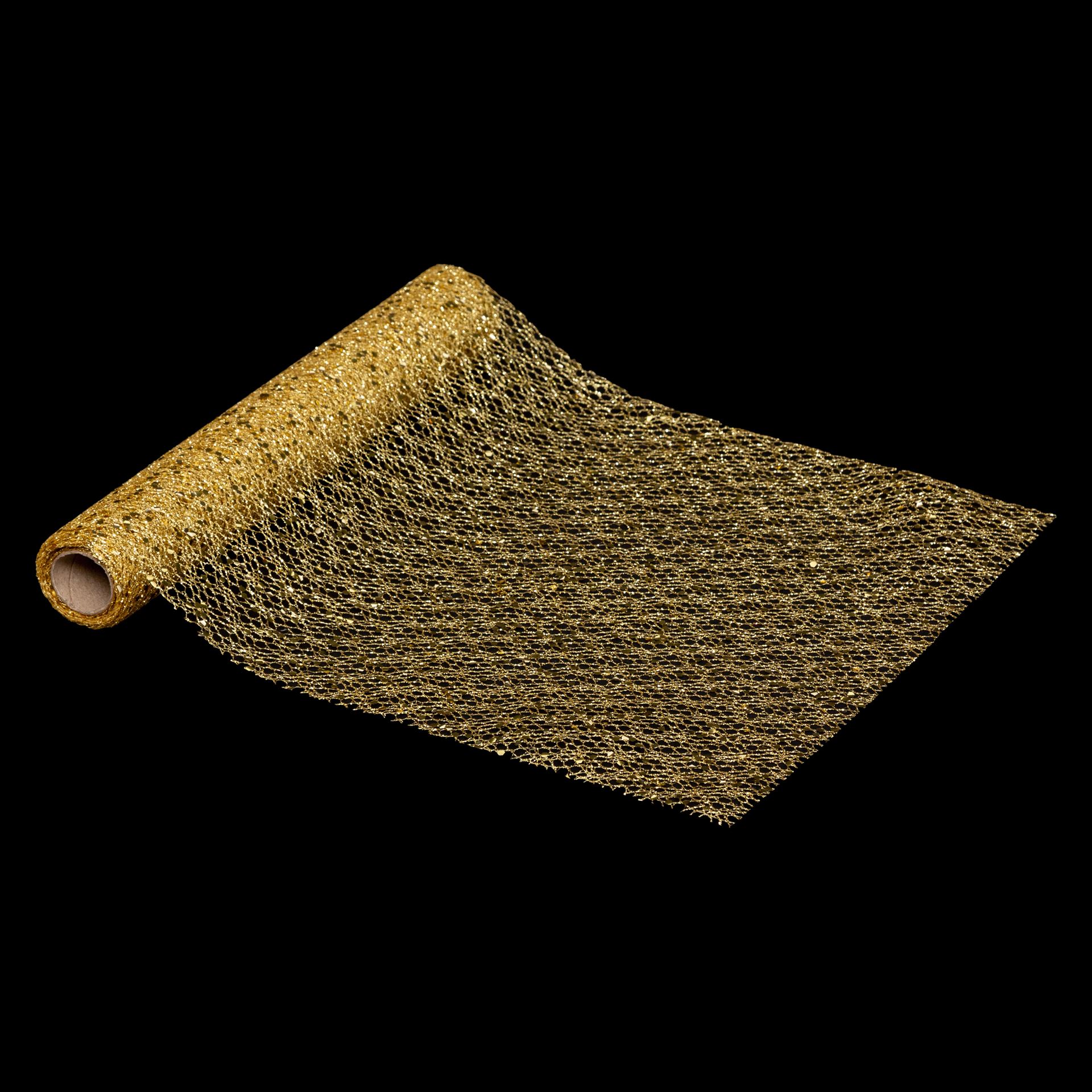 Tafelloper 28x300cm sequins goud