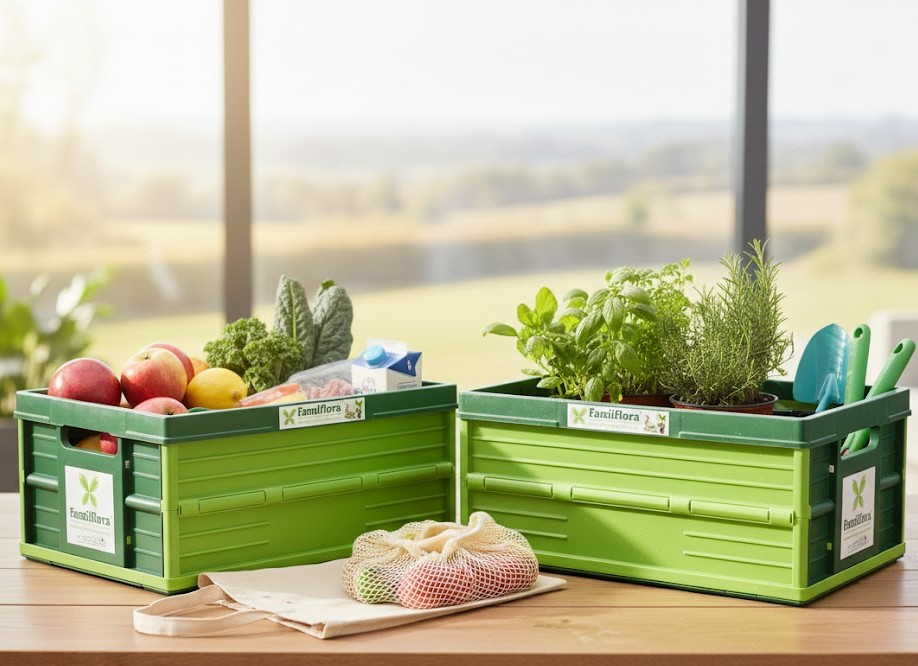 Famiflora Green Professional Folding Crate 32L - Extra Sturdy (30kg ...