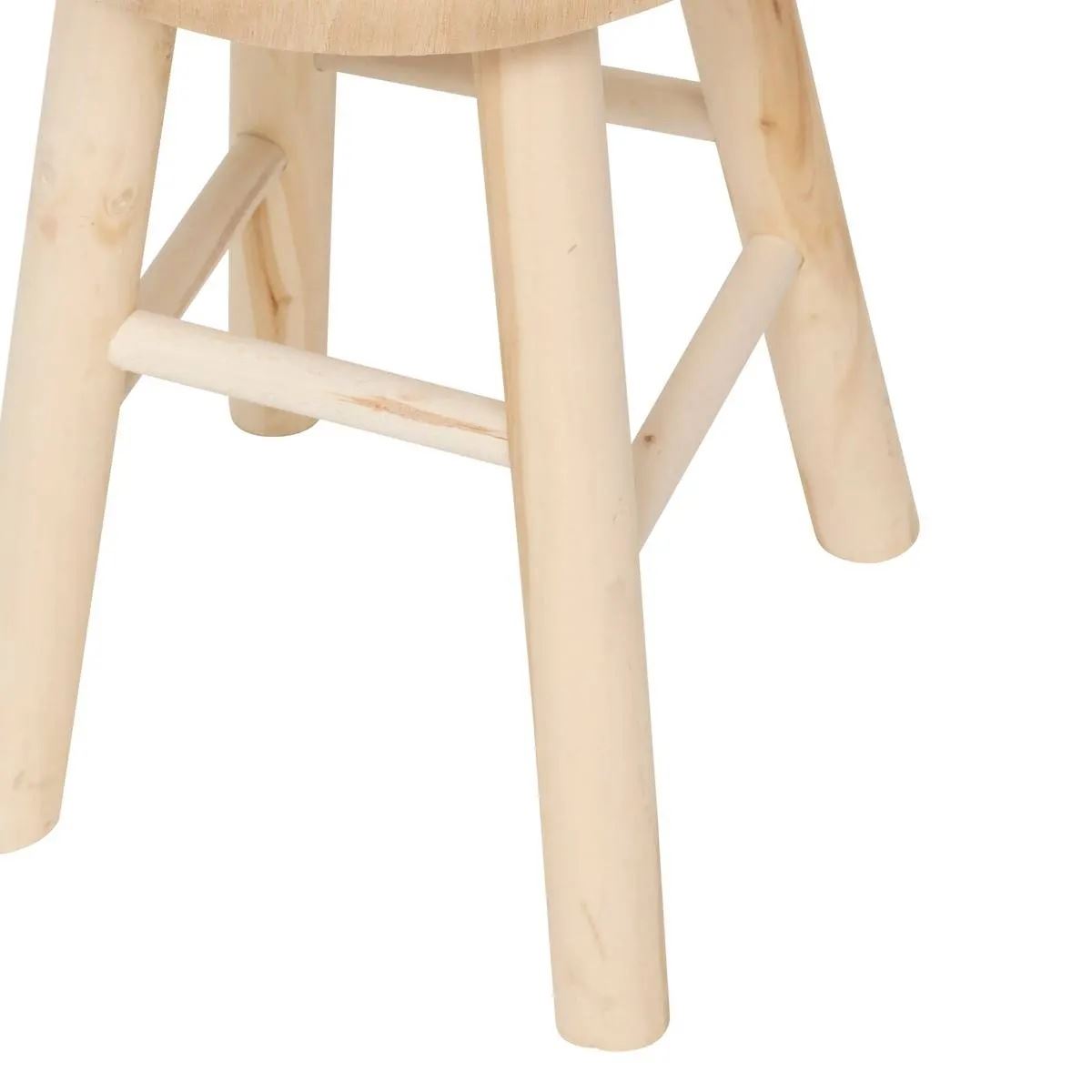 Atmosphera Woody Side Stool - Pauwlowna wood - diameter 28xH41 cm ...